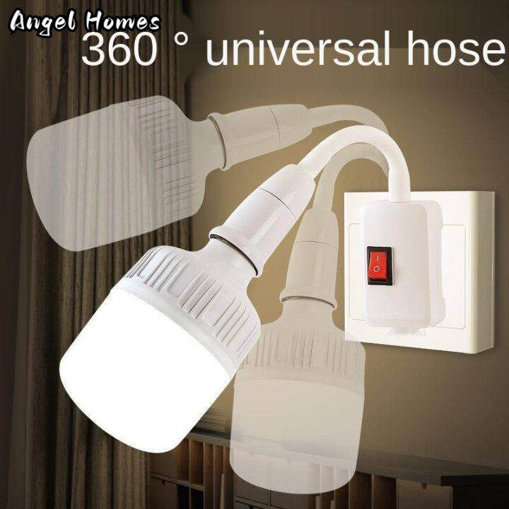 Plug in Flexible Wall Light Socket Adapter E27 Lamp Bulb Extension ...