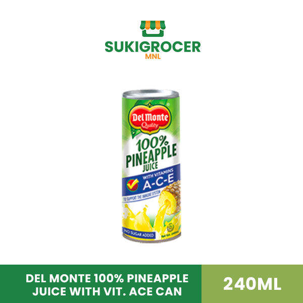 Del Monte 100% Pineapple Juice with Vit. ACE Can 240ML | Lazada PH
