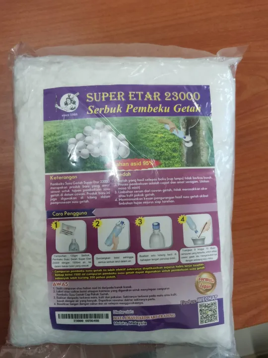 1kg Super Etar 23000 Pembeku Susu Getah/Cuka Getah Serbuk/Cuka Garam ...