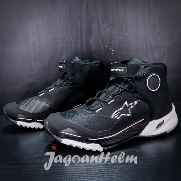 SEPATU TOURING ALPINESTARS CR-X DRYSTAR | BLACK WHITE | SEPATU BIKER ...