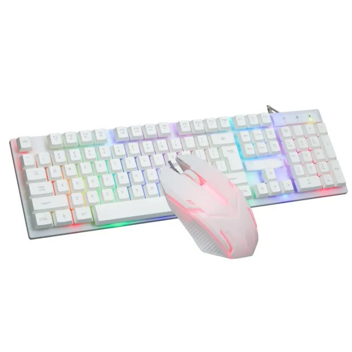 Zeus K004 ( Arc-Angle ) Colorful LED Illuminated Backlight Gaming Keyboard And Mouse Bundle ...