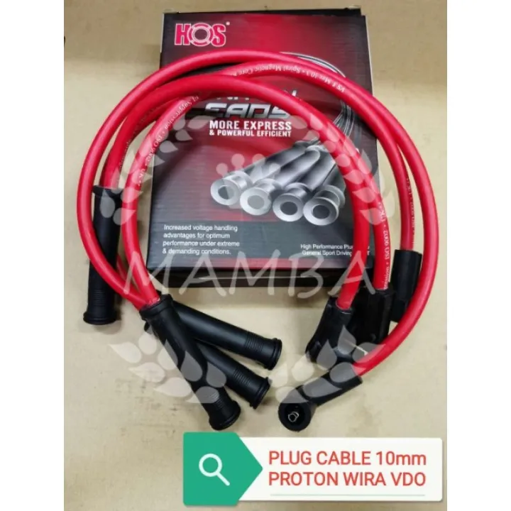 10mm PLUG CABLE PROTON WIRA 1.3,1.5 VDO [RED] SILICON | Lazada