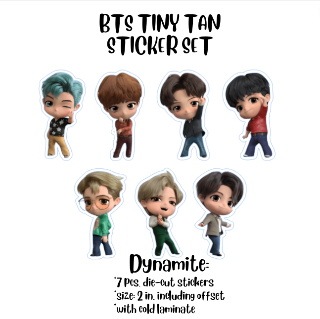 BTS Tiny Tan Sticker Set Cute RM Jin Suga Jhope Jimin V Jungkook Deco ...