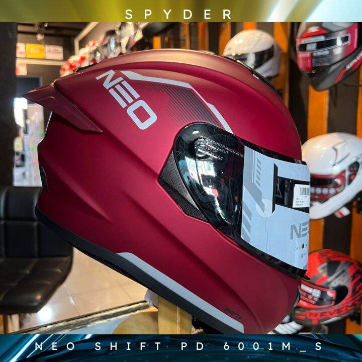 spyder helmet neo shift pd 6001 ms matte red fullface | Lazada PH