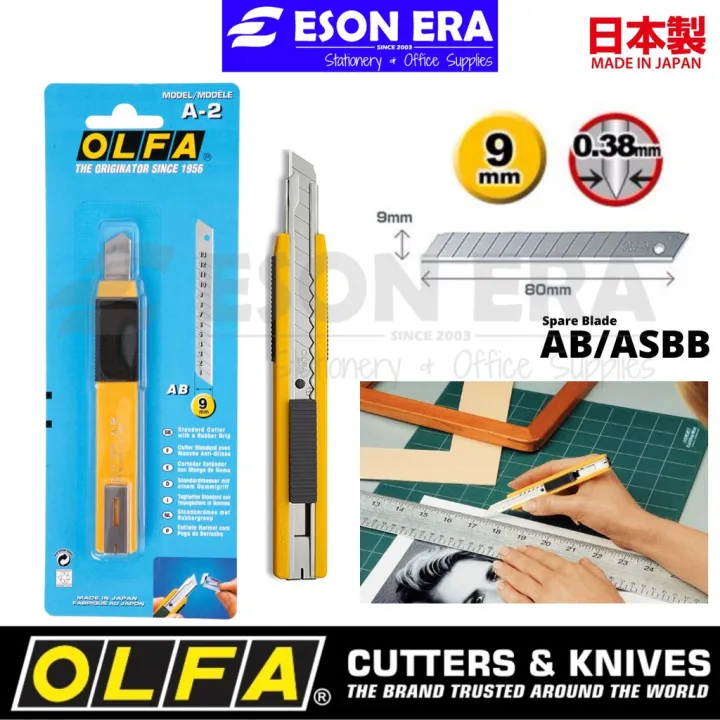 Olfa A-2 Standard Cutter with a Rubber Grip Knife Pisau | Lazada