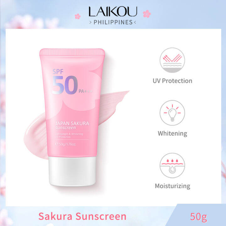LAIKOU Japan Sakura Sunscreen UV Sun Protection Whitening Waterproof Moisturizing SPF 50+ Body ...
