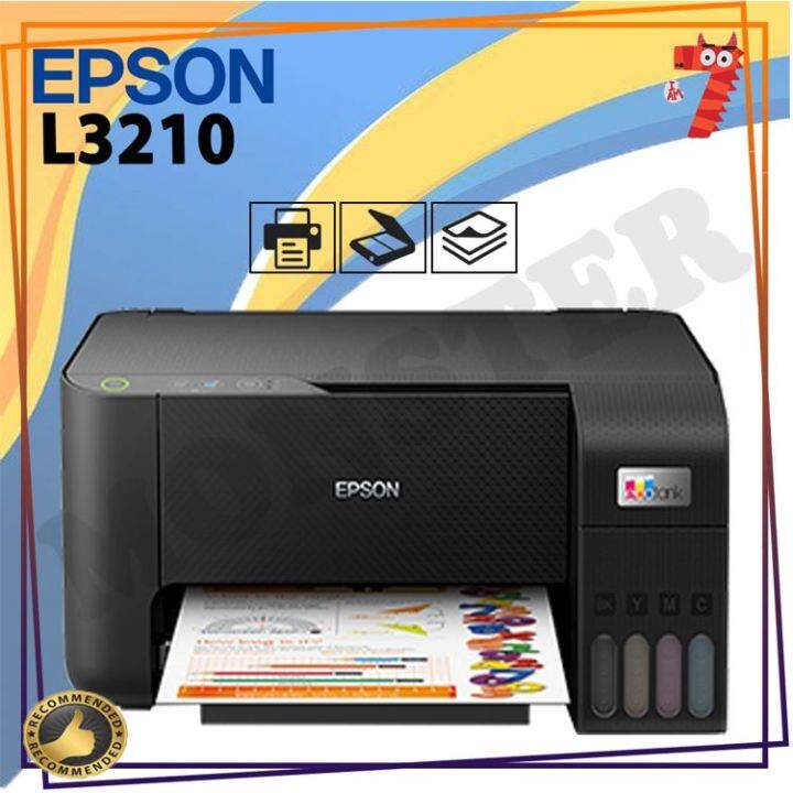 Epson EcoTank L3210 A4 3-in-One Ink Tank Printer Replacement for L3110 ...