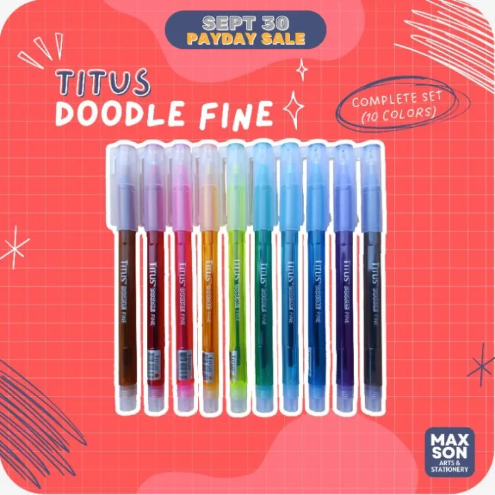 TITUS DOODLE FINE Gel Pen (Set of 10 Colors) | Lazada PH