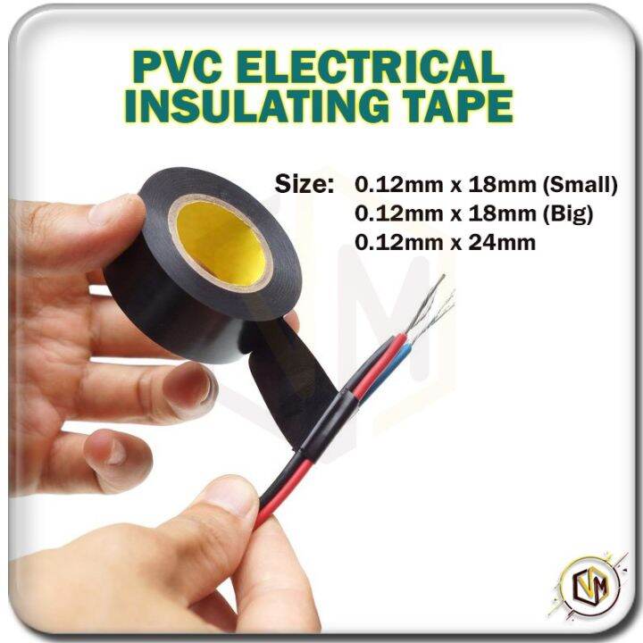 Insulating Tape Black PVC Electrical Insulation Tape Hitam 18mm 24mm ...