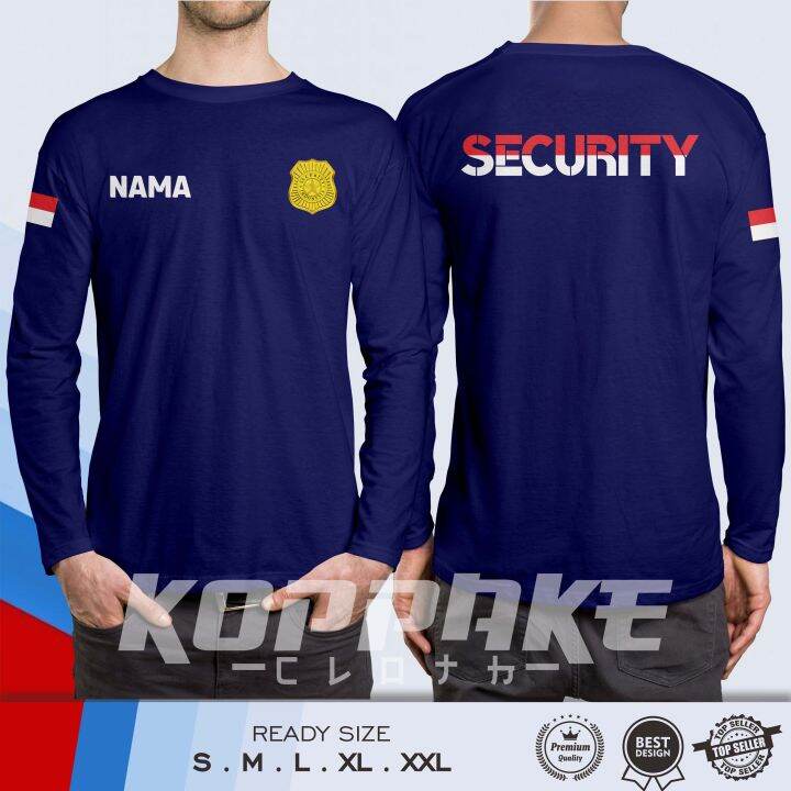 Kaos Security Indonesia Logo Gratis Nama Lengan Panjang Baju Satpam ...