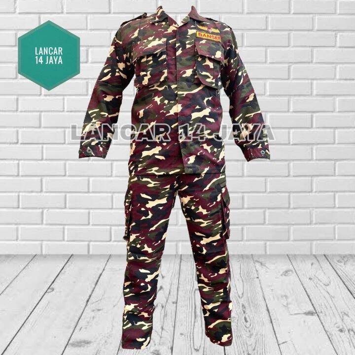 Baju Banser Seragam Pdl Banser Doreng Nasional Atribut Banser Bahan ...