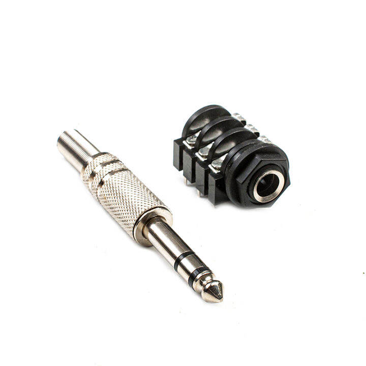 Male Female 1/4" 6.35mm Audio Stereo TRS Microphone Output JACKS Socket ...