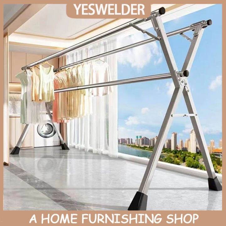 Yeswelder Clothes drying rack foldable Stainless clothes rack Windproof ...