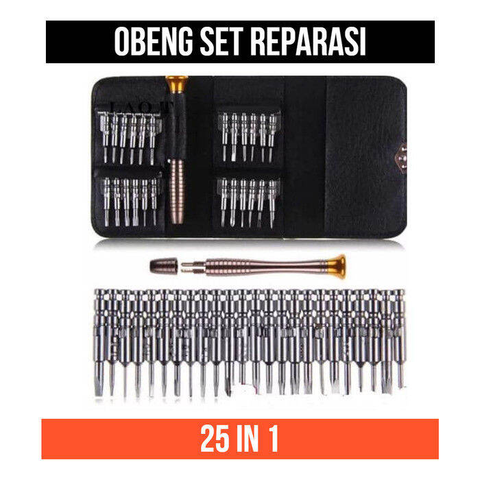 Obeng Set Plus Minus 25in1 25 mata 25 in 1 Reparasi HP Servis | Lazada Indonesia
