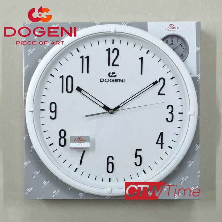 DOGENI Wall Clocks นาฬิกาแขวน [14 นิ้ว] รุ่น WNP039WT (ขอบสีขาว) | Lazada.co.th