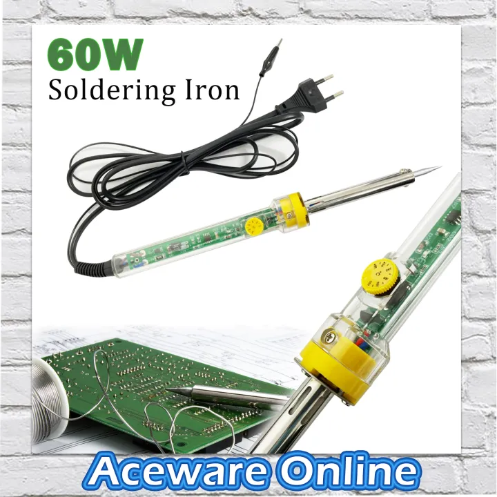 60W Transparent Electric Soldering Iron Gun Welding Iron Adjustable ...