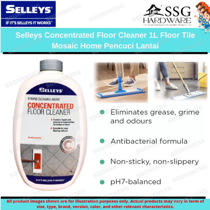 Selleys ANTI-BACTERIA Concentrated Floor Cleaner 1L Tile Mosaic Marble Ceramic Cleaner Pencuci ...