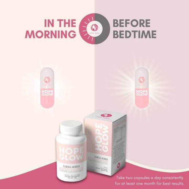 ON HAND Luna Aura Hope Glow Advanced Gluta.thione 14 or 30 Capsules ...