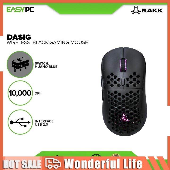 RAKK Dasig Wireless Gaming Mouse 3325 Sensor Huano Blue Switch RGB ...