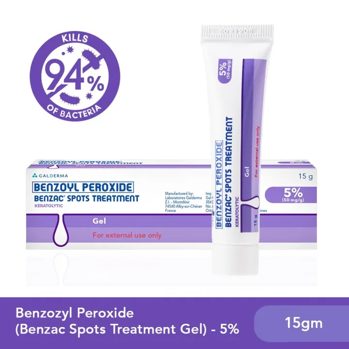 Benzac Spots Treatment Gel 5 15gm Anti-Acne Benzoyl Peroxide ...