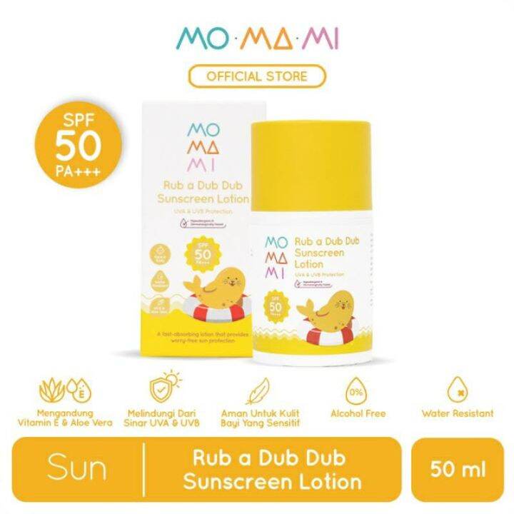MOMAMI RUB A DUB SUNSCREEN LOTION SPF 50 PA+++ (50ML) UNTUK BAYI DAN ...
