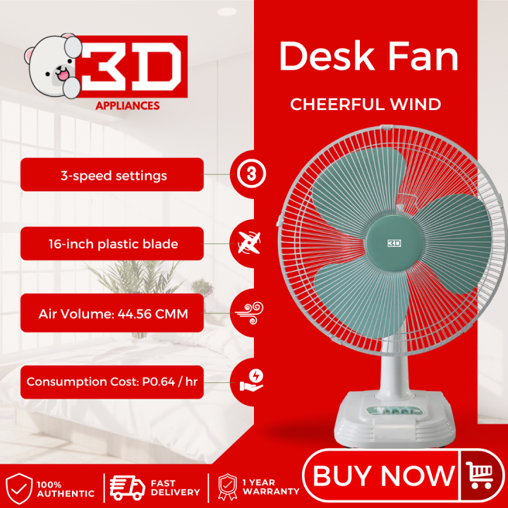 3D DF40CW Cheerful Wind Desk Fan | Lazada PH