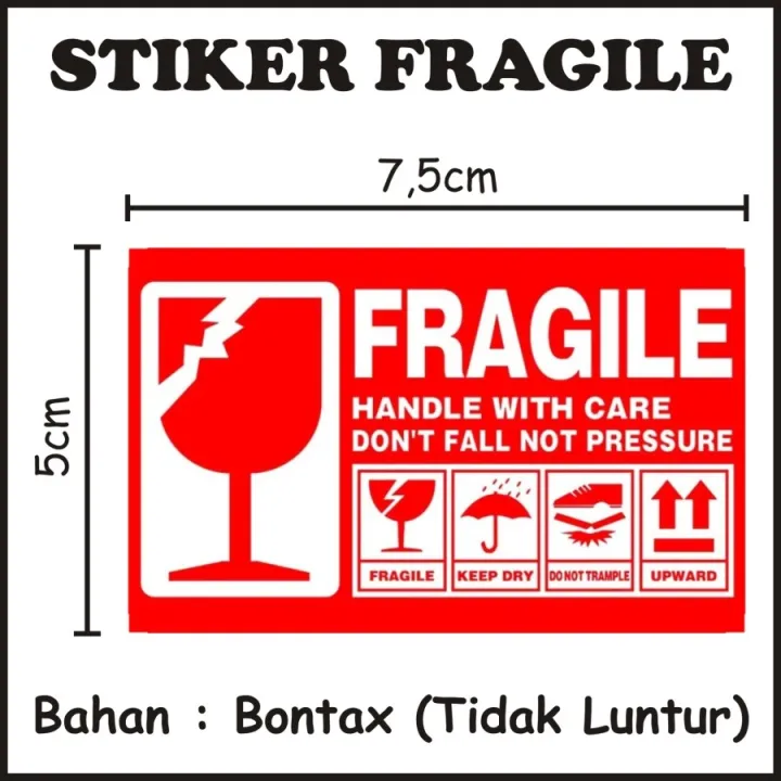 Stiker Fragile isi 10 | Jangan Dibanting | Awas Mudah Pecah Sticker 7,5 ...