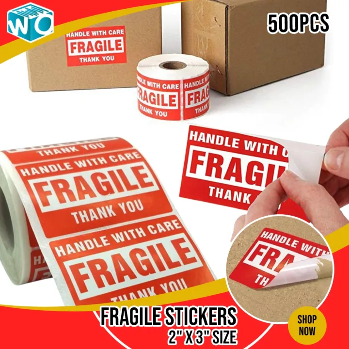 【New】 500pcs Fragile Stickers Warning Label for Parcels and Boxes ...