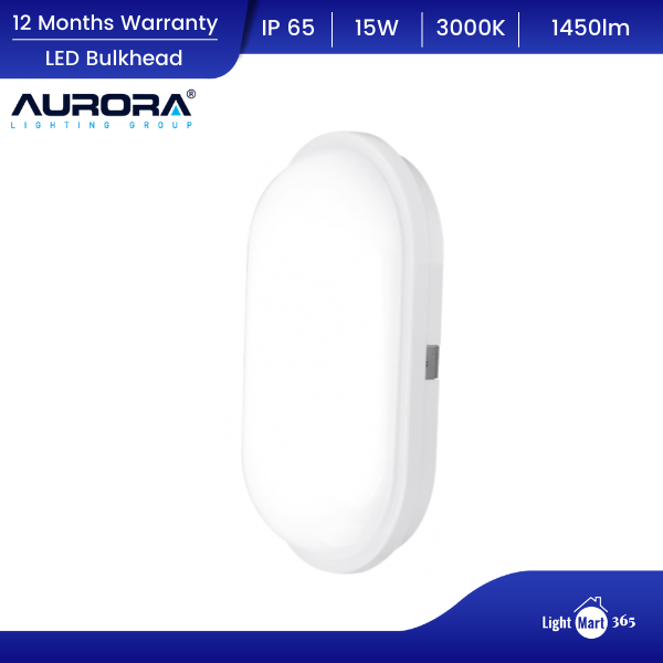 Aurora-Enlite 15W SMD LED Essential IP65 Water Splash Proof Bright Oval ...