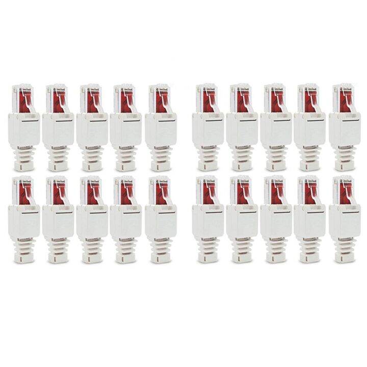 20 x Network Plug Tool-Free RJ45 CAT6 LAN UTP Cable Plug Without Tools CAT5 CAT7 Installation ...