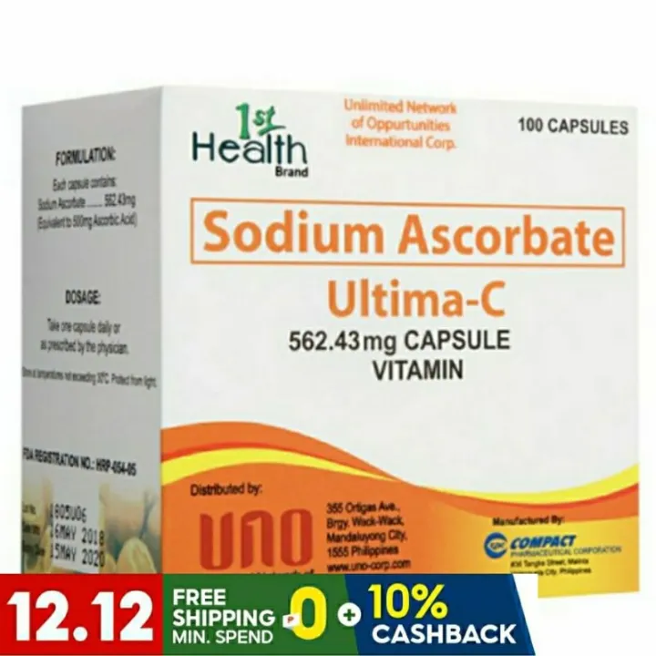 1st Health Ultima C (562.43 mg per capsule) Non Acidic and Alkaline ...