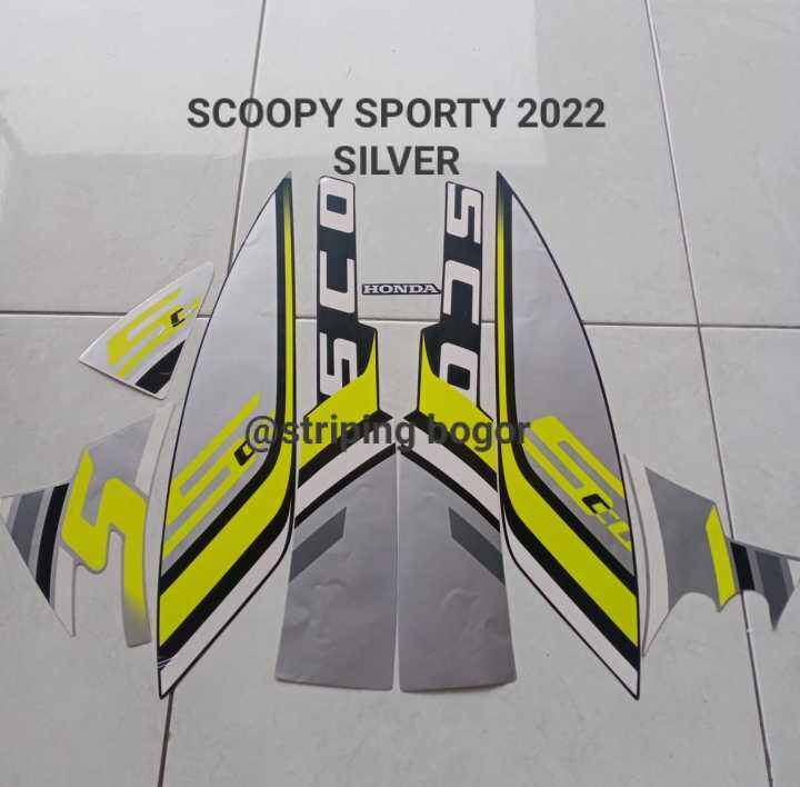 Striping Stiker Motor New Honda Scoopy Sporty 2022 Silver | Lazada ...