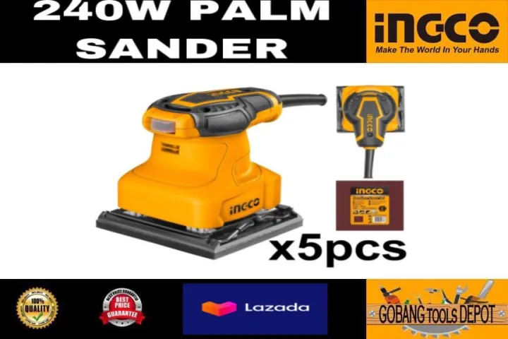 INGCO 240W Palm Sander with With 5pcs Sand Papers PS2408 | Lazada PH