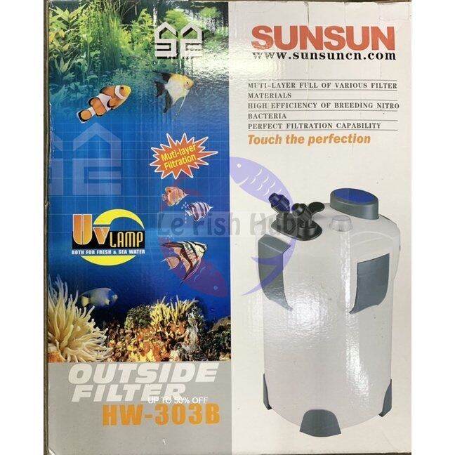 SUNSUN OUTSIDE EXTERNAL CANISTER FILTER W/ UV LAMP 9W 1400L/hr HW-303B | Lazada