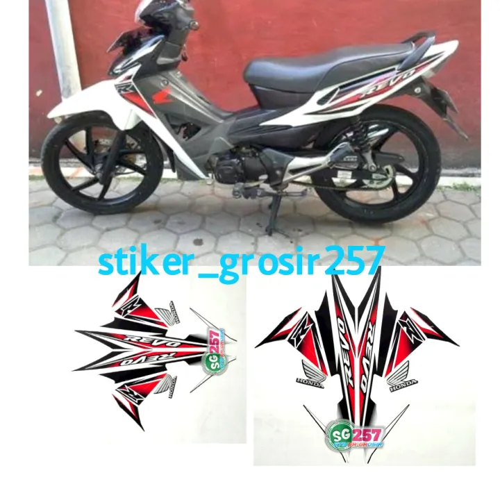 STIKER STRIPING LIS POLET BODY MOTOR HONDA REVO R LAMA 2007 2008 PUTIH ...