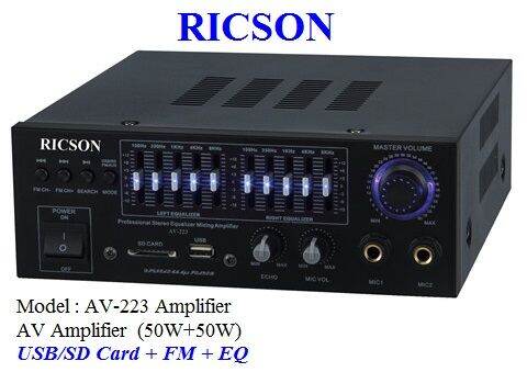 Ricson Amplifier FM/Usb/Bluetooth (AV-223) | Lazada