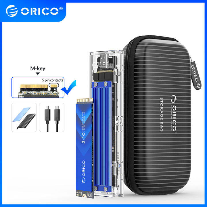 [Free gift] ORICO M.2 SSD Enclosure Case Transparent NVME M.2 to type-c ...