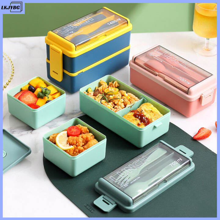 LKJYBG Office Bento Box Set With Reusable Cutlery Microwave Safe ...