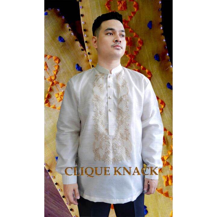 Lined Barong Tagalog Chinese Collar Pina Organza Lazada Ph