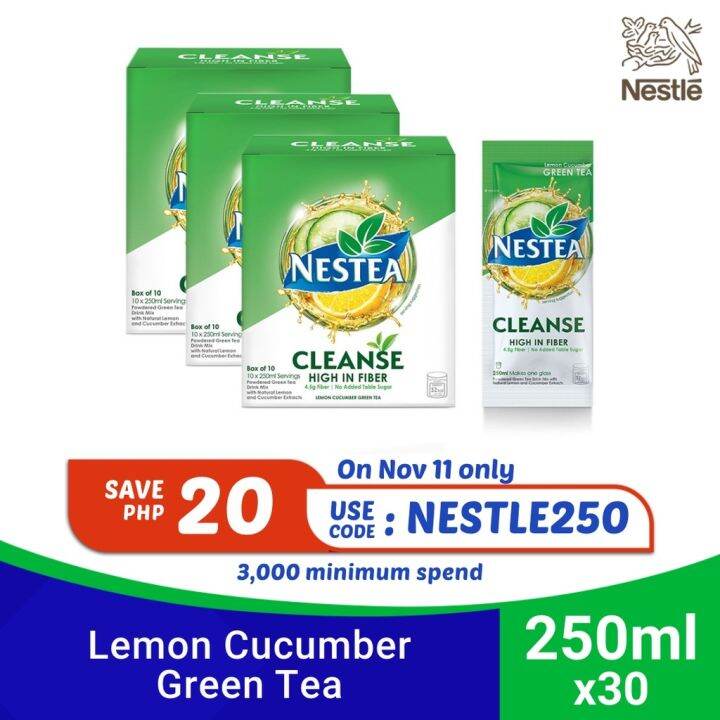 NESTEA Cleanse Lemon Cucumber Powdered Green Tea with Fiber 250ml ...