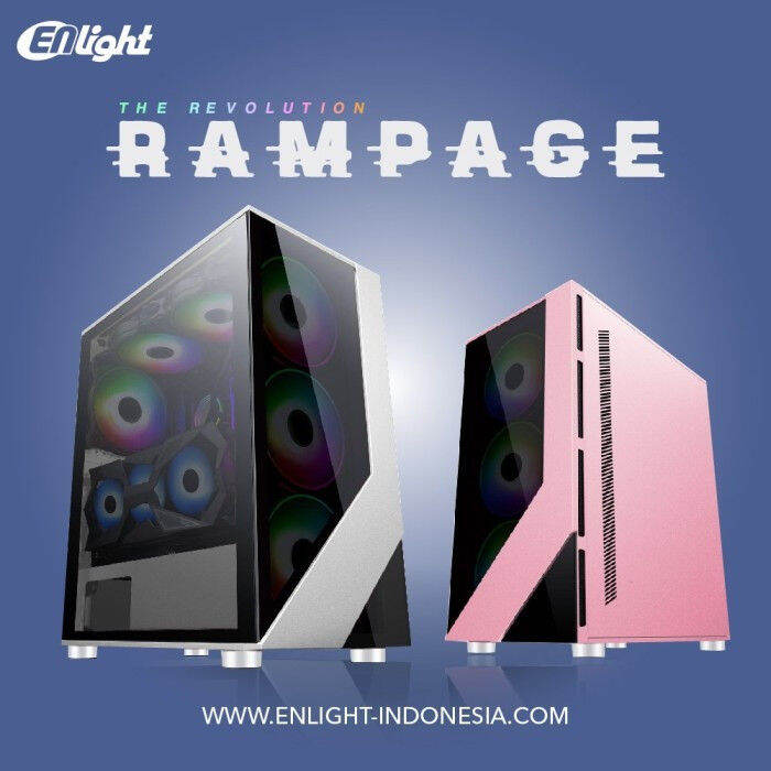 Casing Enlight Rampage Include 4 Fan Auto RGB | Lazada Indonesia