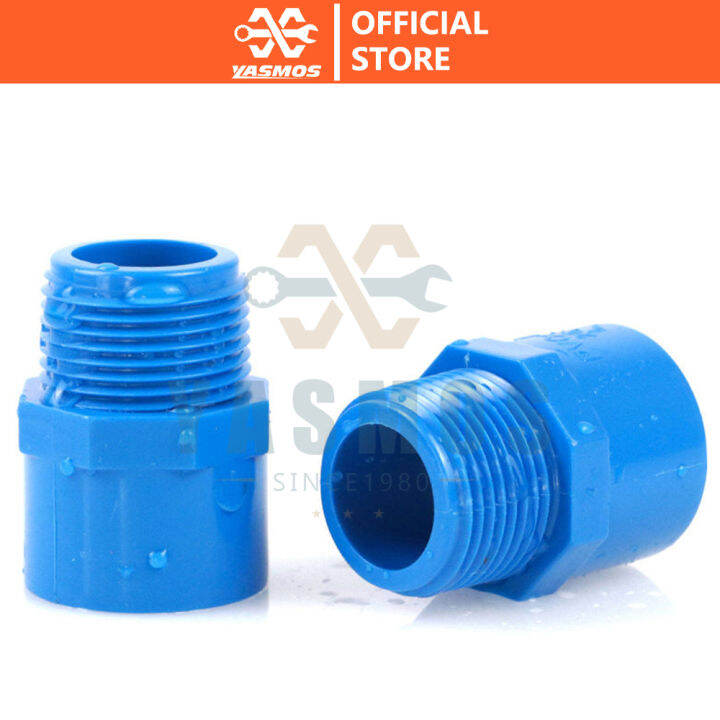 1/2" 3/4'' 1'' Pvc Blue Water Pipeline Fittings Male Adaptor | Lazada PH