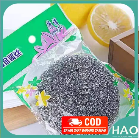 Spons kawat cuci piring Stainlees Steel panci sabut spons sponge dapur ...