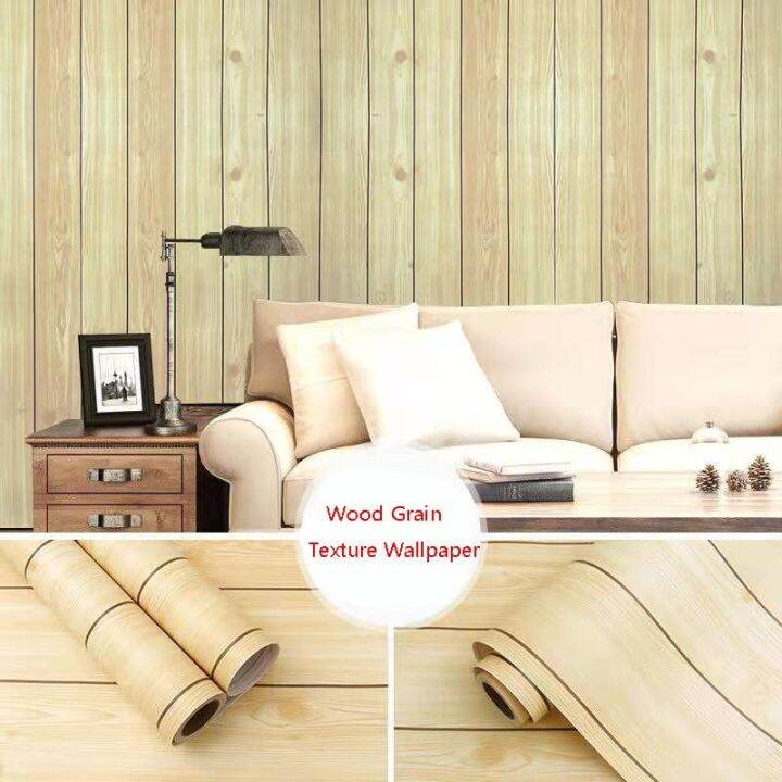 WALLPAPER DINDING KAYU KUNING | Lazada Indonesia