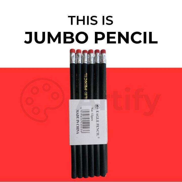 Jumbo pencil 12 pcs black jumbo pencil big pencil giant pencil | Lazada PH