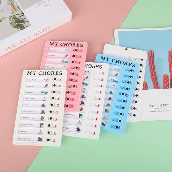 Kids Self-discipline Card Daily Task Planning Board Reusable Chores Checklist Board Wall Hanging ...