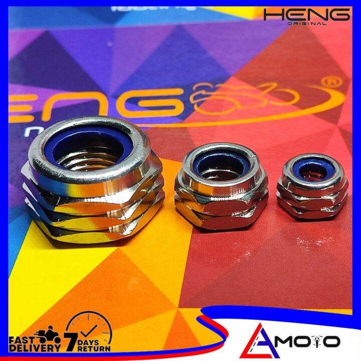 (PER PC) HENG ANTI LOOSE NUT #10 ( 6mm ) / #12 ( 8mm ) / #17 ( 12mm ...