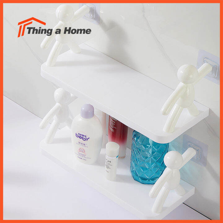 Thing a home ชั้นวางของติดผนัง ไม่ต้องเจาะผนัง ที่วางของติดผนัง ที่แขวน ...