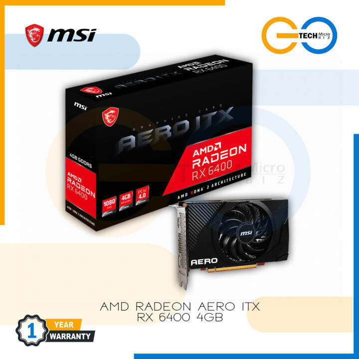 MSI Aero ITX Radeon RX 6400 Single Fan Graphics Card Rx6400 | Lazada PH