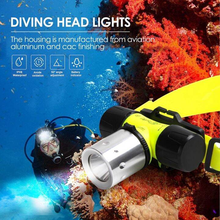 FOCANO Headlight Professional Waterproof LED Headlamp for Scuba Diving ...